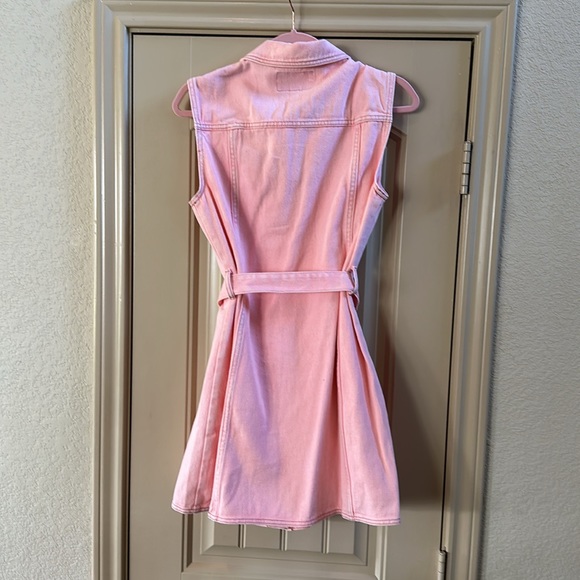 Signature8 | Dresses | Light Pink Denim Dress With Tie Belt | Poshmark